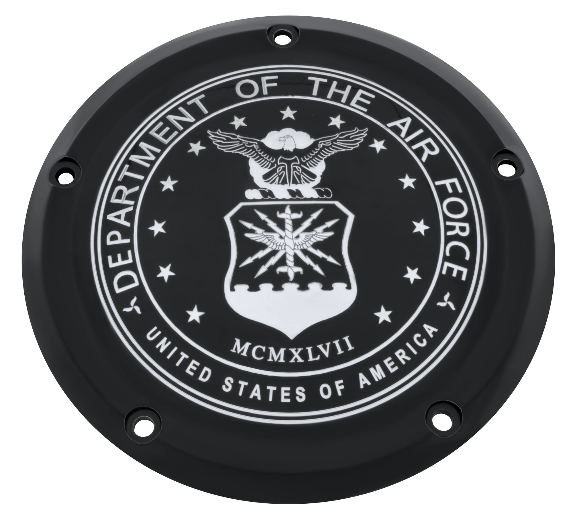 US Air Force Seal, Black Gloss TC Derby Cover, 7 ¼ inches in diameter ...