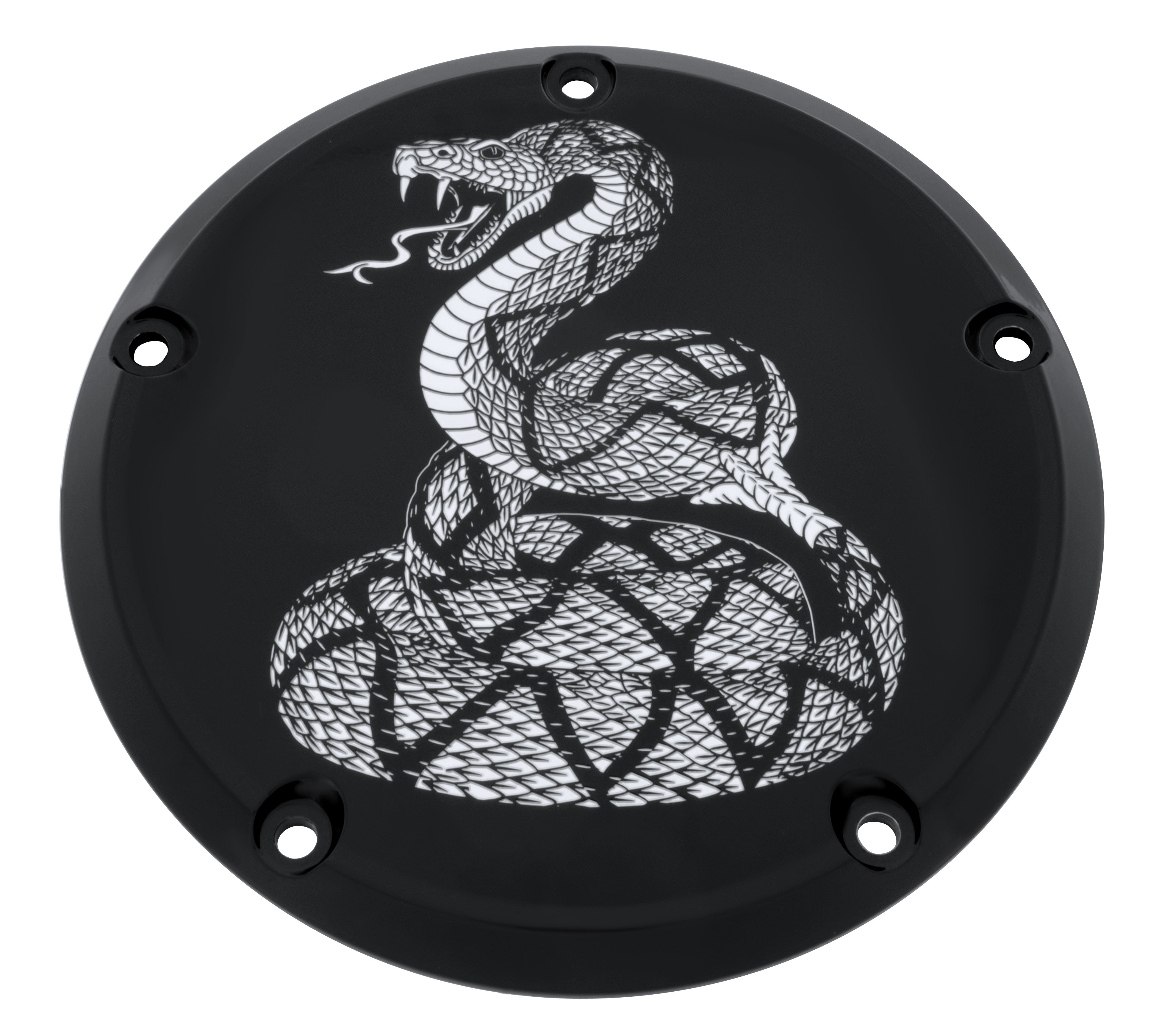 Rattlesnake Black Gloss TC Derby Cover, 7 ¼ inches in diameter – Custom ...