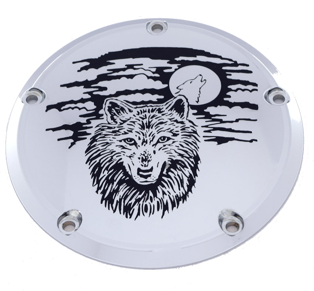 Wolf-12 TC Derby Cover, 7 ¼ inches in diameter – Custom Engraving Ltd