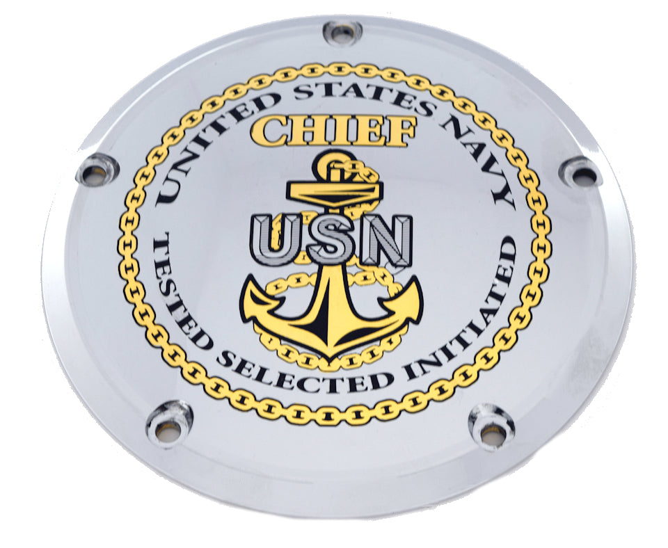 Navy Chief TC Derby Cover, 7 ¼ inches in diameter – Custom Engraving Ltd