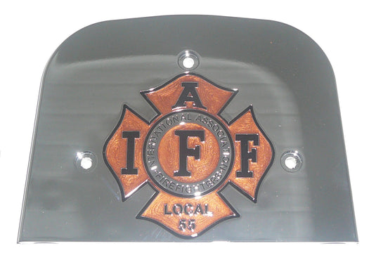 2-Color IAFF Maltese with Local No. - Backrest Plate – Custom Engraving Ltd